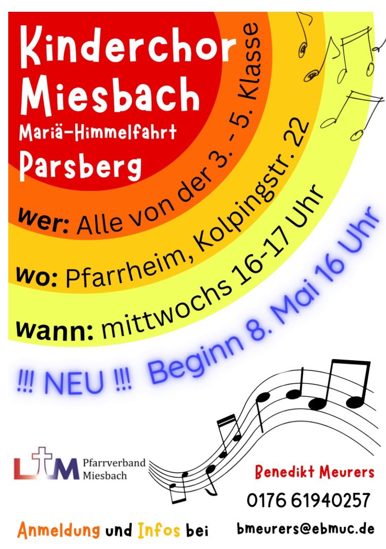 Kinderchor Miesbach - Parsberg | für alle Kinder von der 3. - 5. Klasse